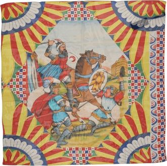 Dolce & Gabbana Carretto Print Silk Scarf - Multicolor