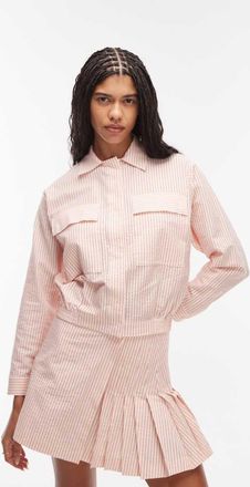 Lacoste Veste densemble &agrave; rayures - Orange et blanc