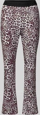 Marc Cain Flared Fit Stoffhose mit Allover-Animal-Print