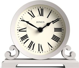 Jones Clocks Saloon Kaminsims Uhr | Traditionelles doppelschneckendesign | Grau | Römische ziffern | Klassischer Stil für Schreibtisch, Tisch, Regal oder nachttisc