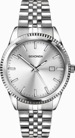 Sekonda King - Montre classique pour homme 40 mm avec bracelet en acier inoxydable et cadran argent&eacute; - Argent&eacute;
