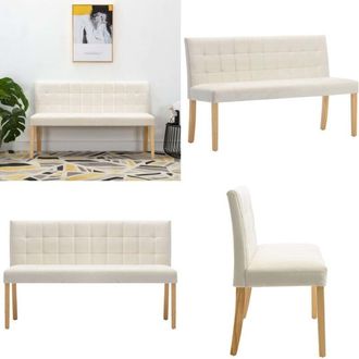 vidaXL Vidaxl - Bank 140 cm Creme Samt - Samtsofa - Wohnzimmersitzgelegenheit - Bequeme Bank - Cremefarbene Bank - Steppdesign - Home & Living