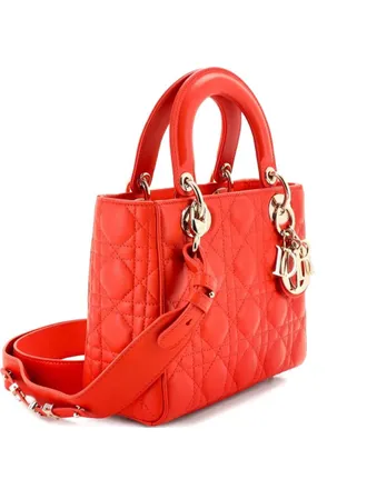 Dior My ABCDior Lady Dior Bag Cannage Quilt Lambskin crossbody bag - Orange