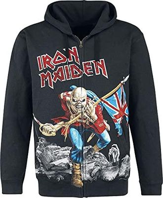 Iron Maiden The Trooper - Battlefield Homme Sweat-Shirt zippé à Capuche Noir XL