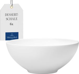 Villeroy & Boch Royal Dessertschalen 6 St&uuml;ck, 15 cm Wei&szlig;, Sp&uuml;lmaschinenfest, Mikrowellensicher, Kleine Sch&uuml;ssel, Sch&auml;lchen, Sch&uuml;ssel f&uuml;r M&uuml;sli, Snacks oder Dips, Gesc