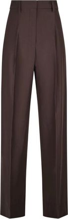 Forte_Forte Femme, Pantalons, Brun, Taille: 40 FR Chic Taffetas High Waist Straight Pants
