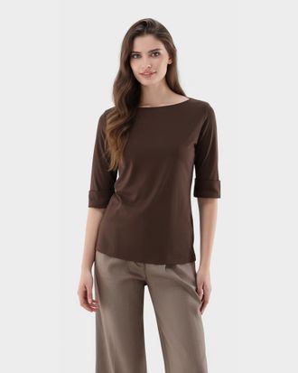 van Laack T-Shirt mit U-Boot Ausschnitt und Halbarm