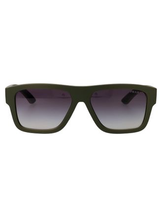 Prada 0PS Rectangular Matte Military Green Sunglasses - Green