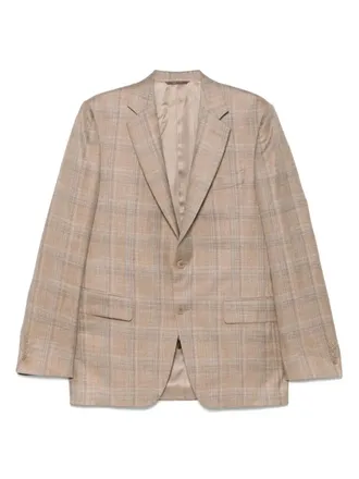 Canali blazer &agrave; carreaux - Marron
