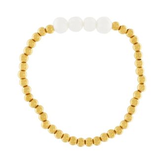 Dansk Copenhagen Elegantes Perlen & Gold Armband - - Accessories - Damen - Gelb - ONE SIZE