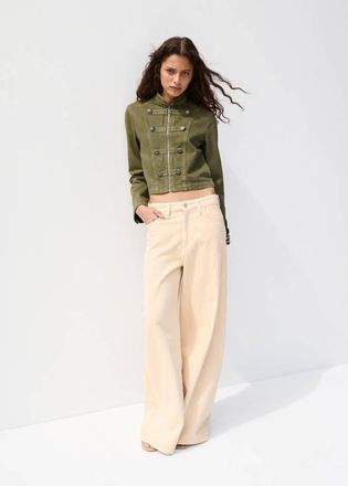 Mango Veste cintr&eacute;e col officier kaki - Femme - XS - MANGO