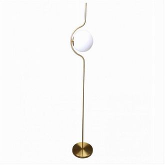 Trade Shop Trade Shop Traesio - Trade Shop - goldene stehleuchte mit weisser glaskugel E27 moderne design-stehleuchte 33894
