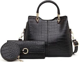 Generic Sacs &agrave; bandouli&egrave;re tendance r&eacute;tro pour femme Hobo Sac &agrave; main avec poign&eacute;e sur le dessus Sacoche pour femme, Noir, large