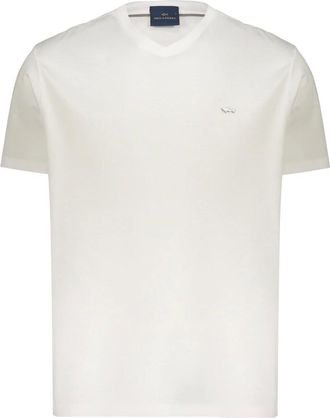 Paul & Shark Homme, Tops, Blanc, Taille: L T-shirt col en V