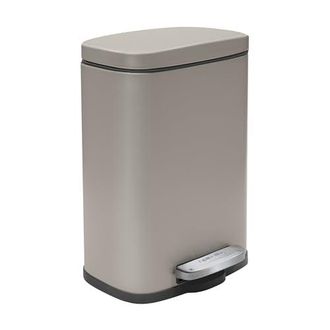 Spirella M&uuml;lleimer, Abfalleimer, Treteimer f&uuml;r die K&uuml;che, 12 Liter, Softclose, Inneneimer aus Kunststoff, mit Fu&szlig;pedal Taupe