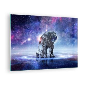 Arttor Bilder auf Glas Kosmonaut Weltraum Glasbild 70x50cm Wandbilder Dekoration Wohnzimmer Schlafzimmer Küche Deko Klein Wanddeko Bild im Glas Wand Kunstdru