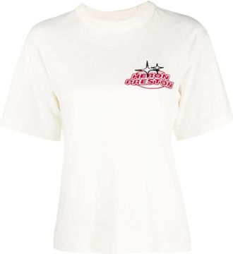 Heron Preston Femme, Tops, Blanc, Taille: 38 FR T-shirt &agrave; Logo Brod&eacute;