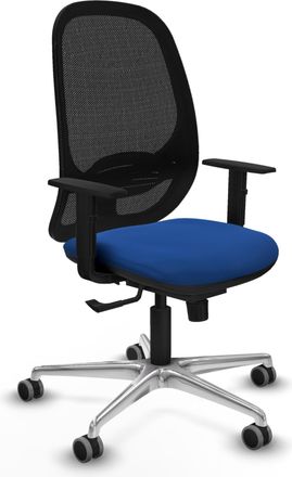 Piqueras y Crespo Cylinanco Computerstuhl mit 1D-Armen, h&ouml;henverstellbare Lendenwirbelst&uuml;tze, ausgestattet mit 3 Positionen und Schneideschaum, Schwarz/Blau