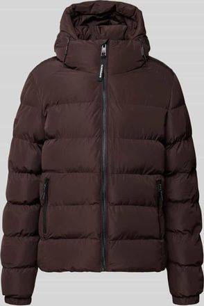 Superdry Steppjacke mit Label-Stitching und Kapuze