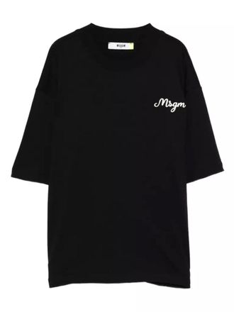 Msgm Pure Cotton Jersey T-Shirt - Black