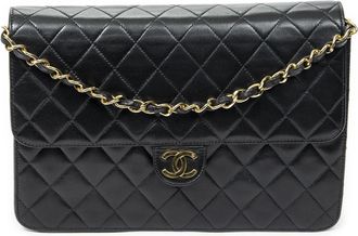 Chanel Crossbody Bags - Vintage Push Lock Straight Flap - Gr. unisize - in Schwarz - f&uuml;r Damen