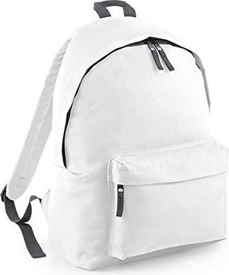BagBase Sac &agrave; dos tendance original, Blanc/gris graphite, Taille unique, Classique, durable