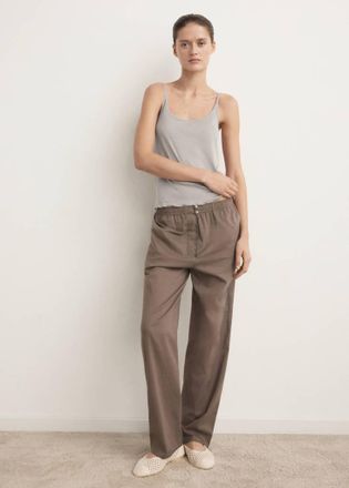 Mango Tr&auml;gertop aus Baumwolle hellgrau/pastellgrau - Damen - S - MANGO