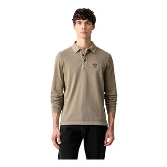 Aeronautica Polo Manches Longues - Homme - Tops - Brun - Taille: L
