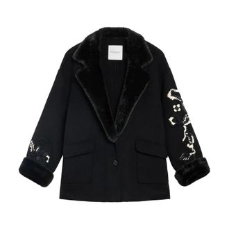 Ermanno Scervino Faux Fur Shearling Jacke - - Jackets - Damen - Schwarzk - S