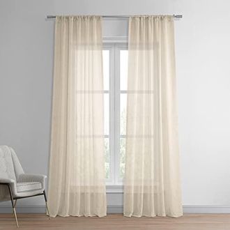 Half Price Drapes SHCH-SS071611-108 Vorhang aus Leinenimitat, durchscheinend, 1 Panel, 50 x 108 cm, Baumwoll-Samen