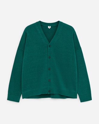 Arket Strickjacke Aus Baumwolle -Gr&uuml;n