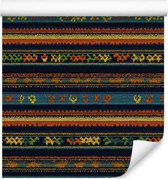 OEM Carta Da Parati A Maglia Colorata Color Ruggine E Ocra Per Soggiorno E Camera Da Letto, 50x1000 Cm