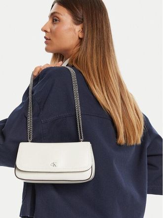 Calvin Klein Handtasche Ck Convertible Chain Small Bag LV04F3172G Wei&szlig;