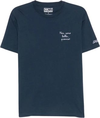 MC2 Saint Barth Homme, Tops, Bleu, Taille: XL Bello 61 Emb T-Shirt