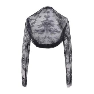 Alberta Ferretti Femme, Blouses et Chemises, Noir, Taille: 40 FR Chemisier en dentelle