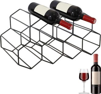 Generico Weinregal mit 9 Flaschen, 3 Ebenen, Weinregal f&uuml;r Schrank, Weinregal aus Metall, Weinregal mit 3 Ebenen, unabh&auml;ngige Halterungen f&uuml;r V