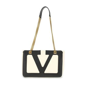 Valentino Garavani Schwarze VLogo Signature Lederhandtasche - - Bags - Damen - Schwarzk - ONE SIZE