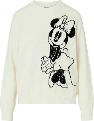 Liu Jo Pull col rond Miss Mouse - Femme - Pulls - Blanc - Taille: 38 FR