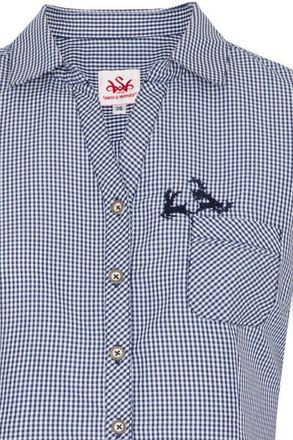Spieth & Wensky Trachtenbluse Trachtenbluse - P&Uuml;NKTCHEN - dunkelrot, dunkelblau