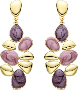 Luxenter Pendientes de Resina Violeta acabados en oro amarillo de 18K - Nortul