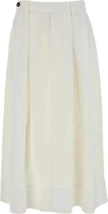 Brunello Cucinelli Femme, Jupes, Blanc, Taille: 38 FR Jupe Sartoriale en Twill avec Monili