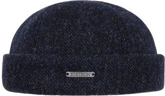 Stetson Bonnet Docker Lavoy Herringbone Wool Homme - Made in The EU Casquette Style pour lhiver avec Revers, Bonnets Docker, Doublure Hiver Automne-Hiver - XX