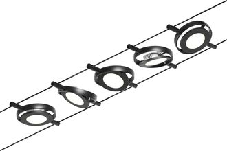 Paulmann Wire Systems Set RoundMac 5x4,5W Schwarz