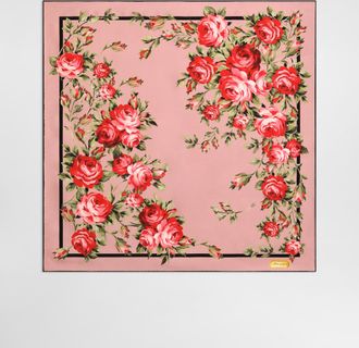 Dolce & Gabbana Rose Bouquet-print Silk Twill Scarf 70x70 - Frau Schals Und T&uuml;cher Multicolor Onesize