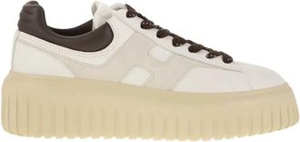 Hogan Low-Top Sneaker - H-Stripes Leather Trainers - Gr. 36,5 (EU) - in Beige - f&uuml;r Damen