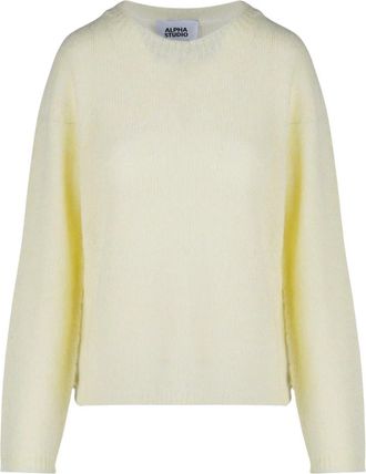 Alpha Studio Rundhals-Strickware - - Knitwear - Damen - Gelb - L