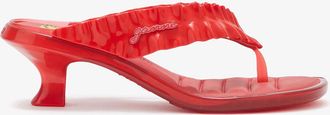 Ganni Sandales entre-doigts Melissa &agrave; talon kitten en rouge - Taille 37 - Pour Femme
