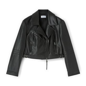 Motivi Femme, Vestes, Noir, Taille: 42 FR Veste perfecto avec fermeture &eacute;clair asym&eacute;trique