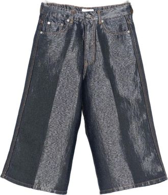 Ganni Femme, Shorts, Noir, Taille: W27 Shiny Weft Denim Shorts