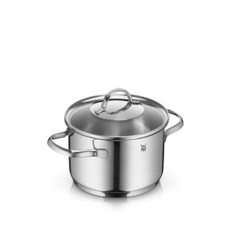 WMF Provence Plus Kochtopf klein 16cm, Glasdeckel, Fleischtopf Induktion 2l, Cromargan Edelstahl poliert, unbeschichtet, backofengeeignet
